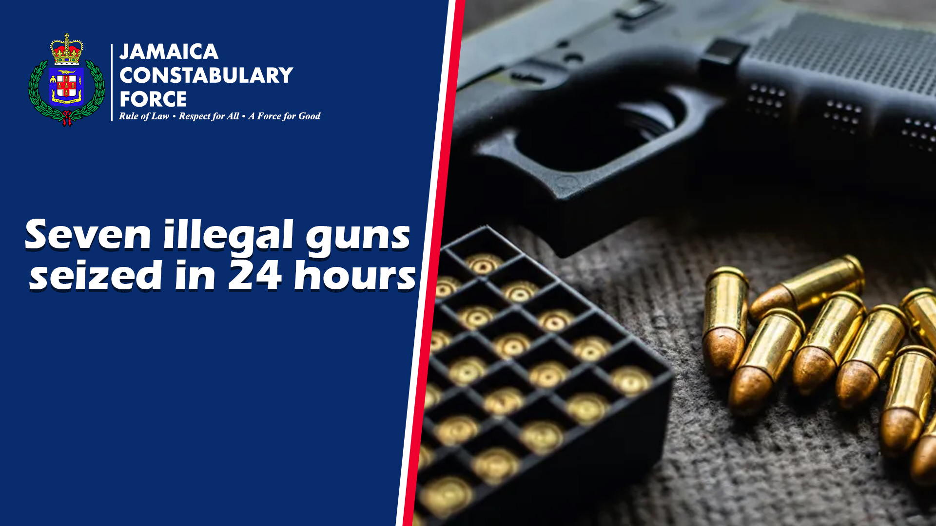Seven Guns Seized as Police Ramp Up Operations - Jamaica Constabulary Force