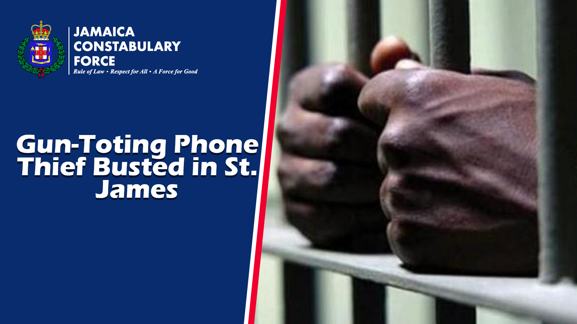 Gun-Toting Phone Thief Busted in St. James - Jamaica Constabulary Force