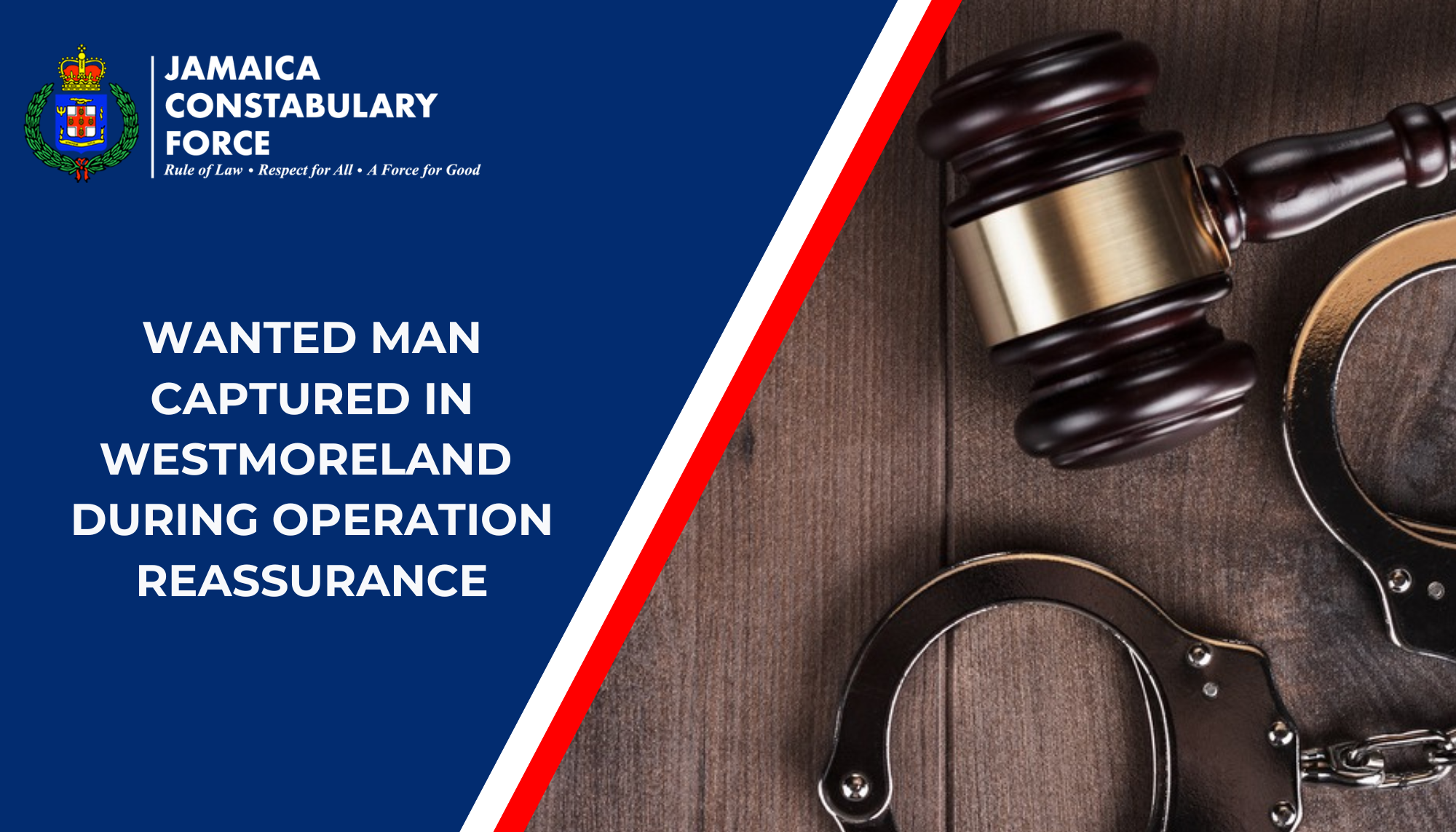 WANTED MAN CAPTURED IN WESTMORELAND DURING OPERATION REASSURANCE ... WANTED MAN CAPTURED IN WESTMORELAND DURING OPERATION REASSURANCE ...