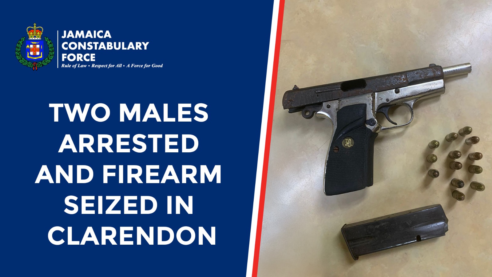 Firearm Seized in Clarendon - Jamaica Constabulary Force