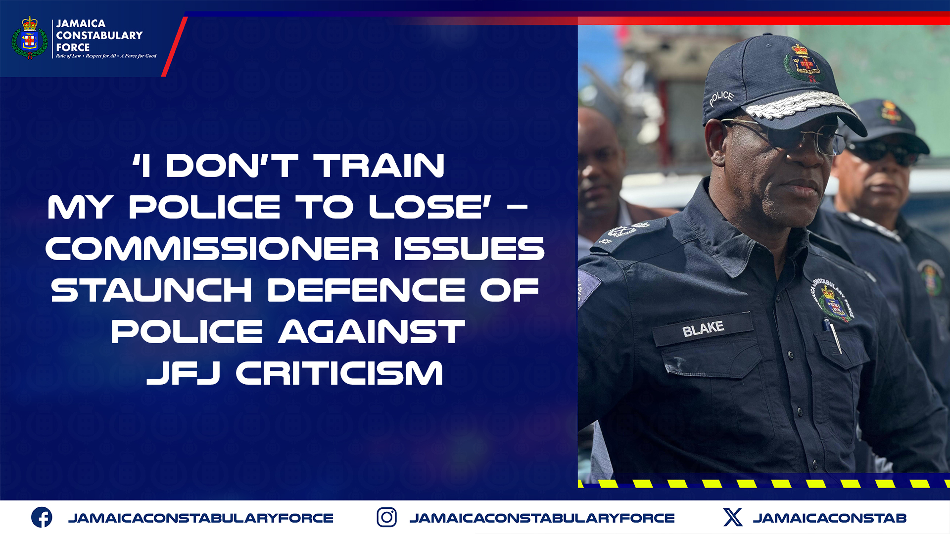 ‘I DON’T TRAIN MY POLICE TO LOSE’ – Commissioner Issues Staunch Defence ...