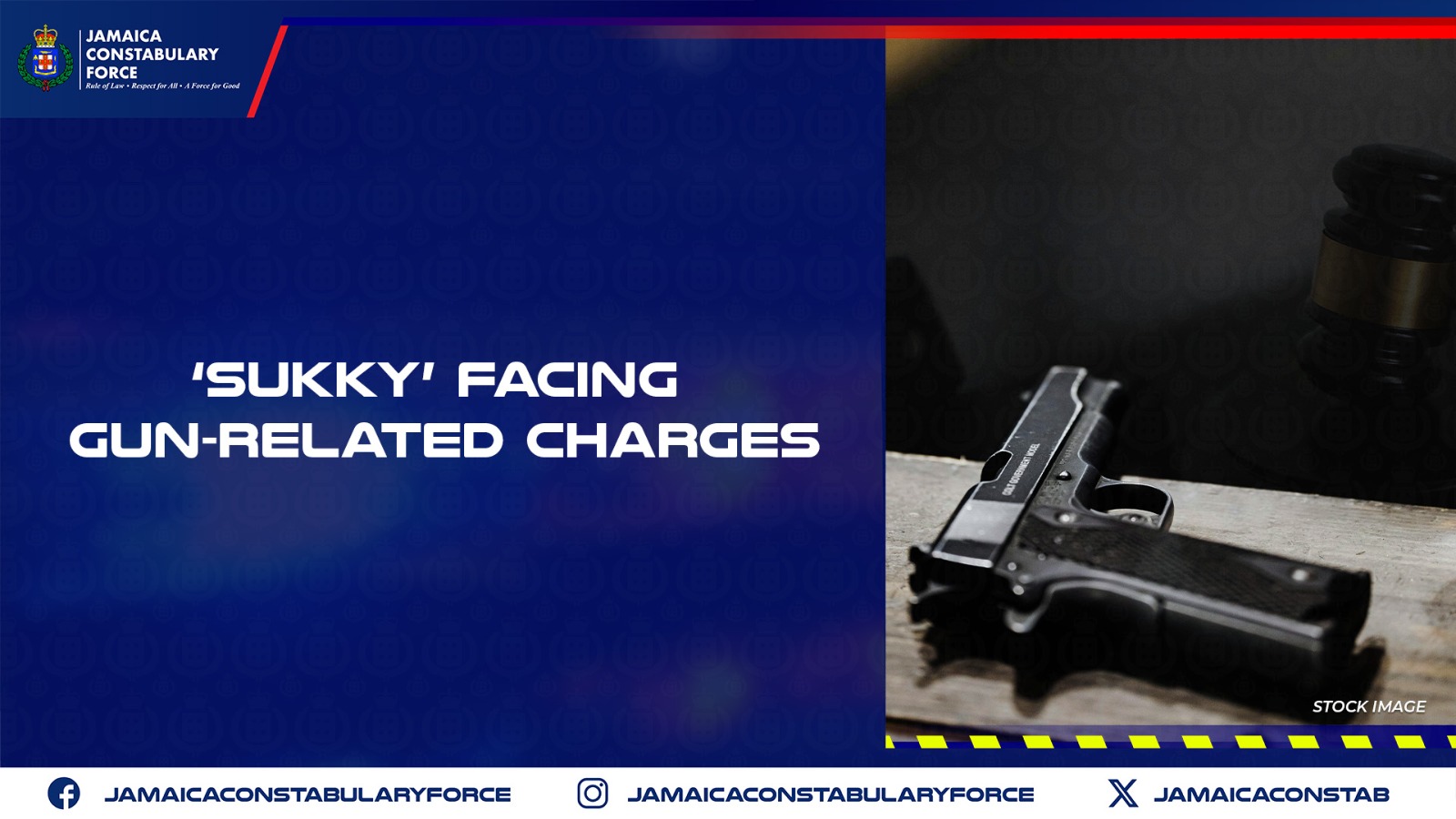‘Sukky’ Facing Gun-Related Charges - Jamaica Constabulary Force