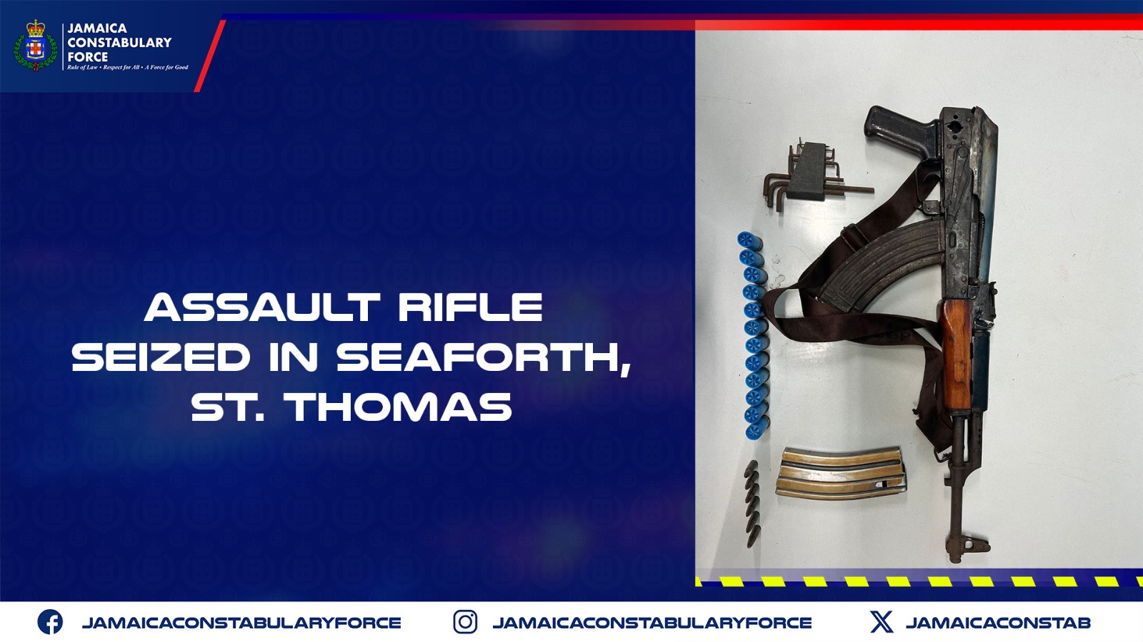 Assault Rifle Seized in Seaforth, St. Thomas - Jamaica Constabulary Force
