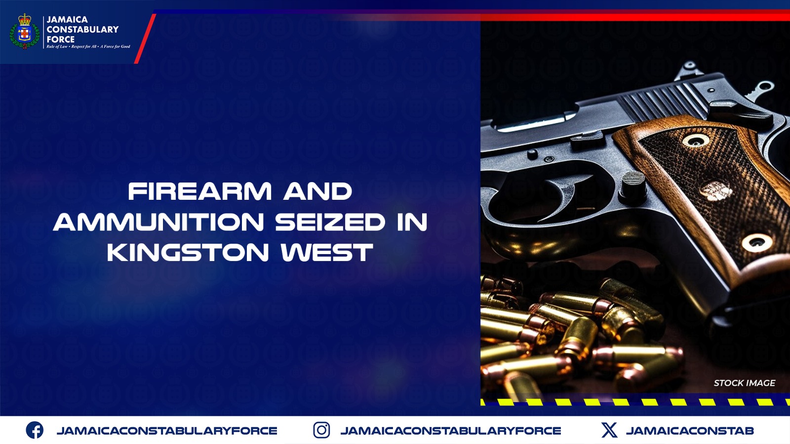 Firearm and Ammunition Seized in Kingston West - Jamaica Constabulary Force