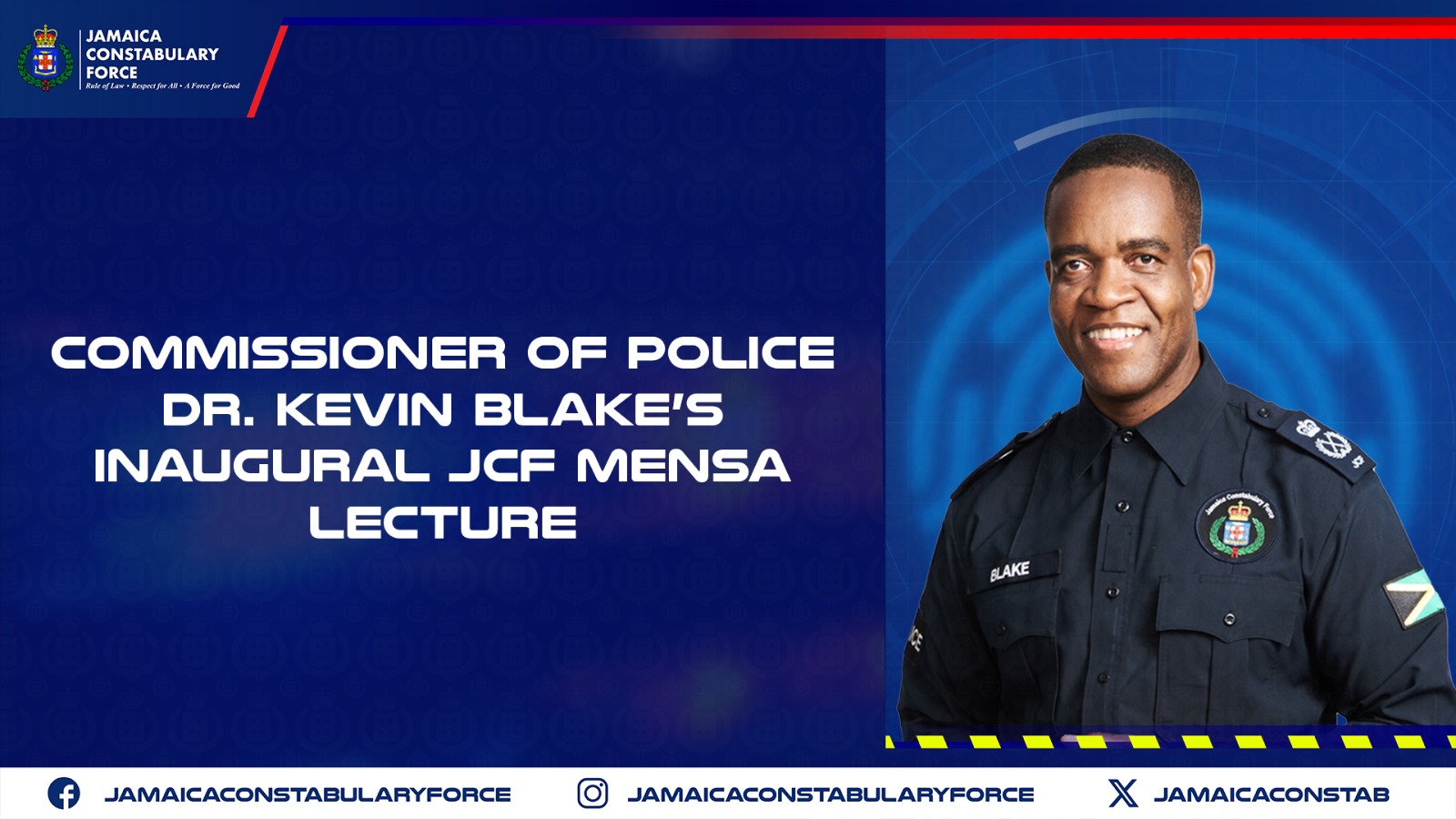 Commissioner of Police- Dr. Kevin Blake’s Inaugural JCF Mensa Lecture ...