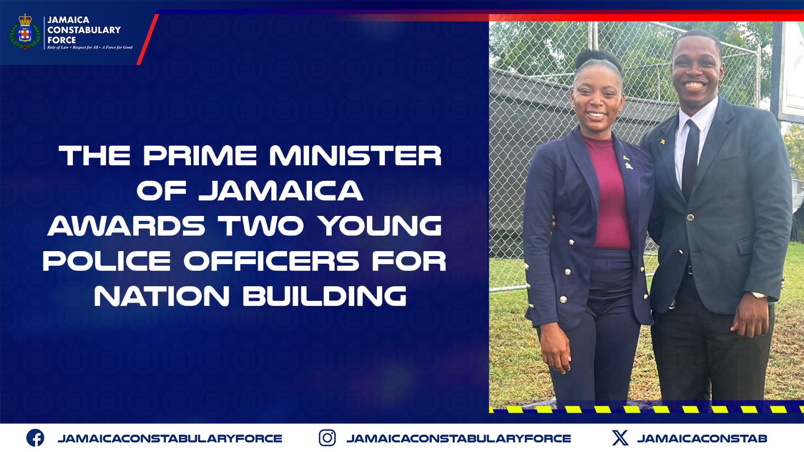 The Prime Minister of Jamaica Awards Two Young Police for Nation ...