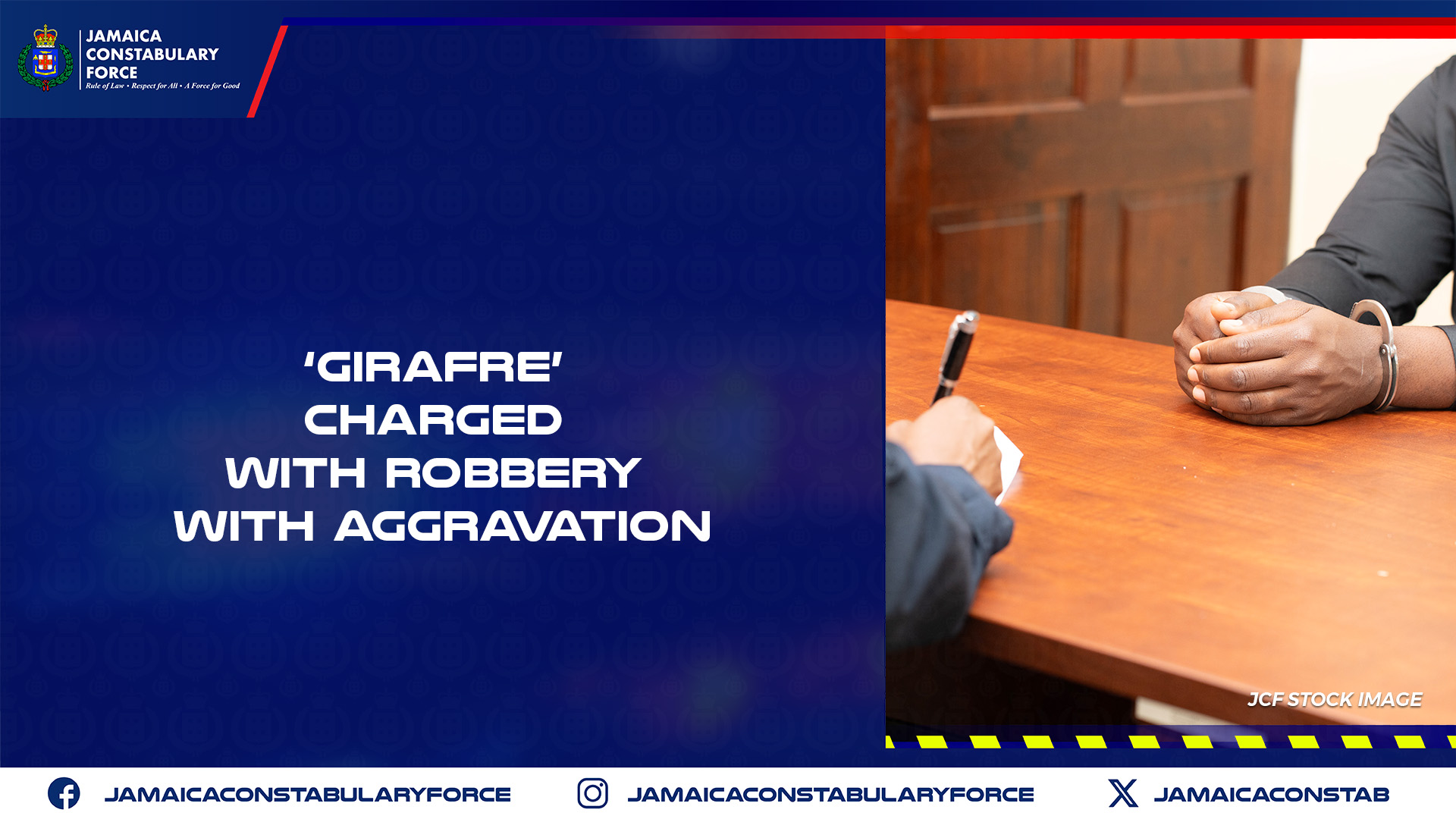 ‘Girafre’ Charged with Robbery with Aggravation - Jamaica Constabulary ...