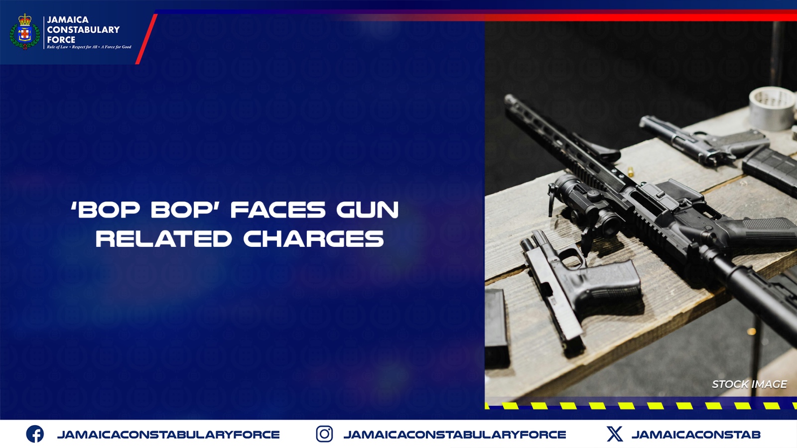 ‘BOP BOP’ FACES GUN RELATED CHARGES - Jamaica Constabulary Force