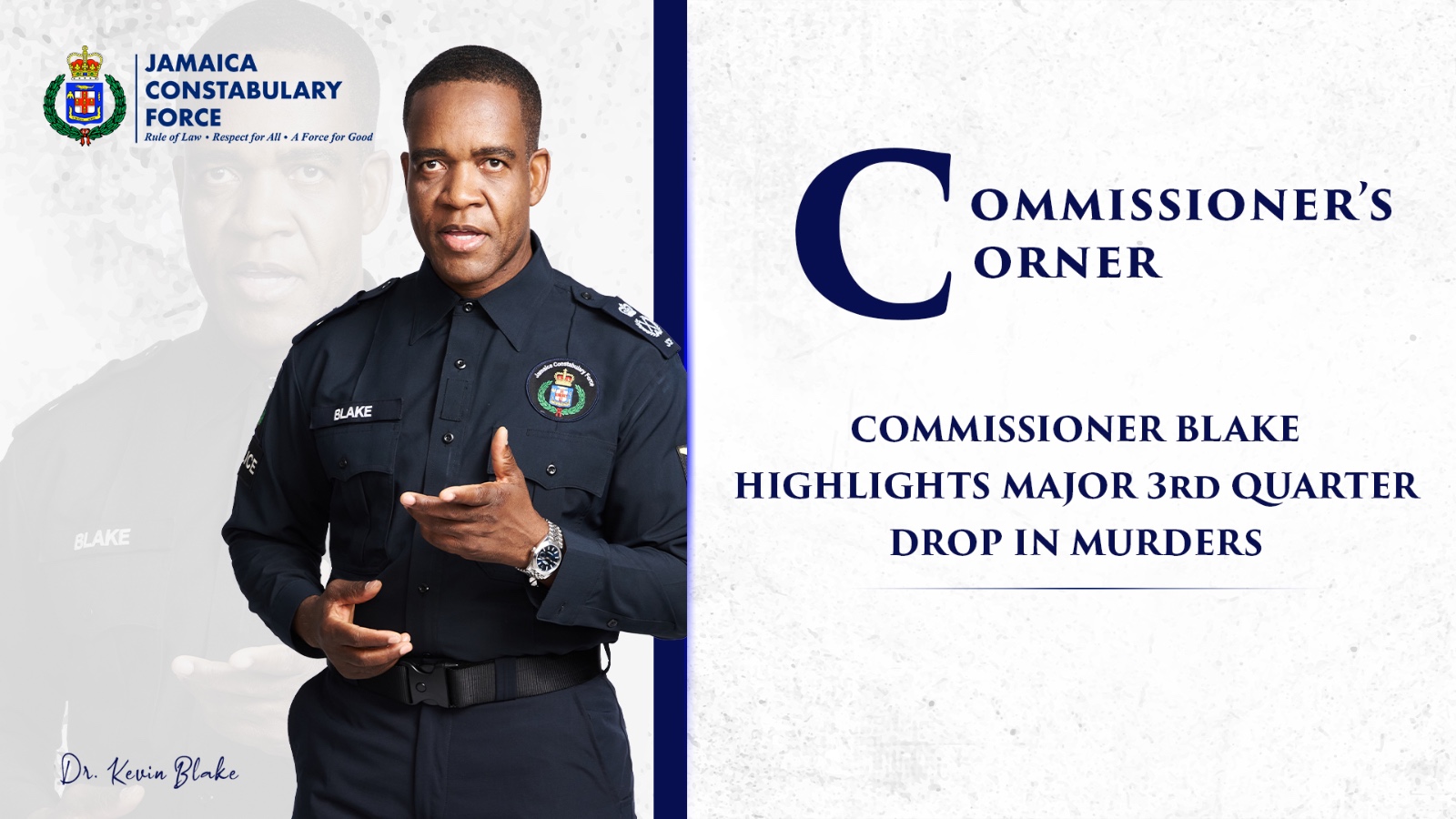 Commissioner Blake Highlights Major 3rd Quarter Drop in Murders ...