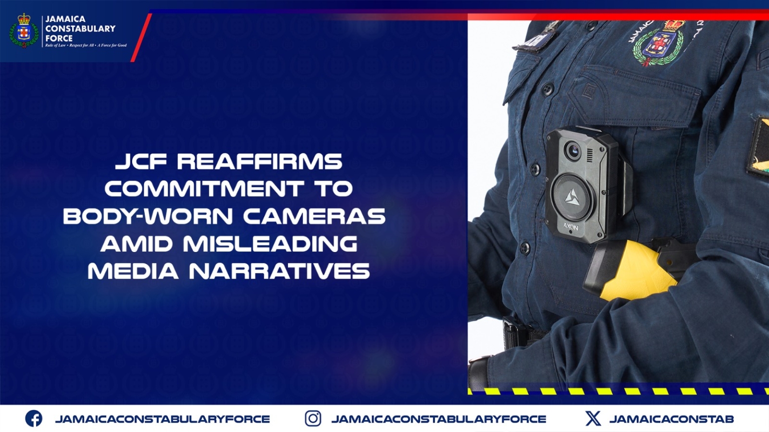 JCF Reaffirms Commitment to Body-Worn Cameras Amid Misleading Media ...