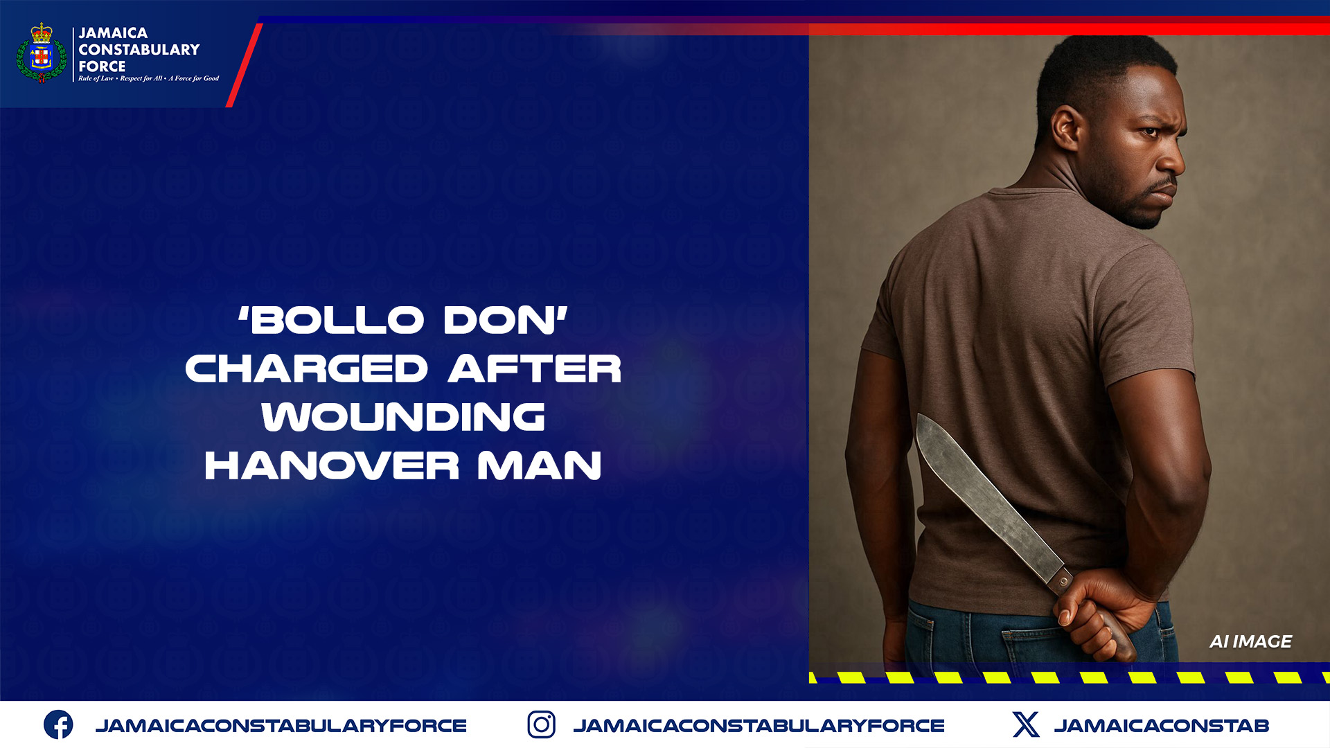 'Bollo Don' Charged After Wounding Hanover - Jamaica Constabulary Force