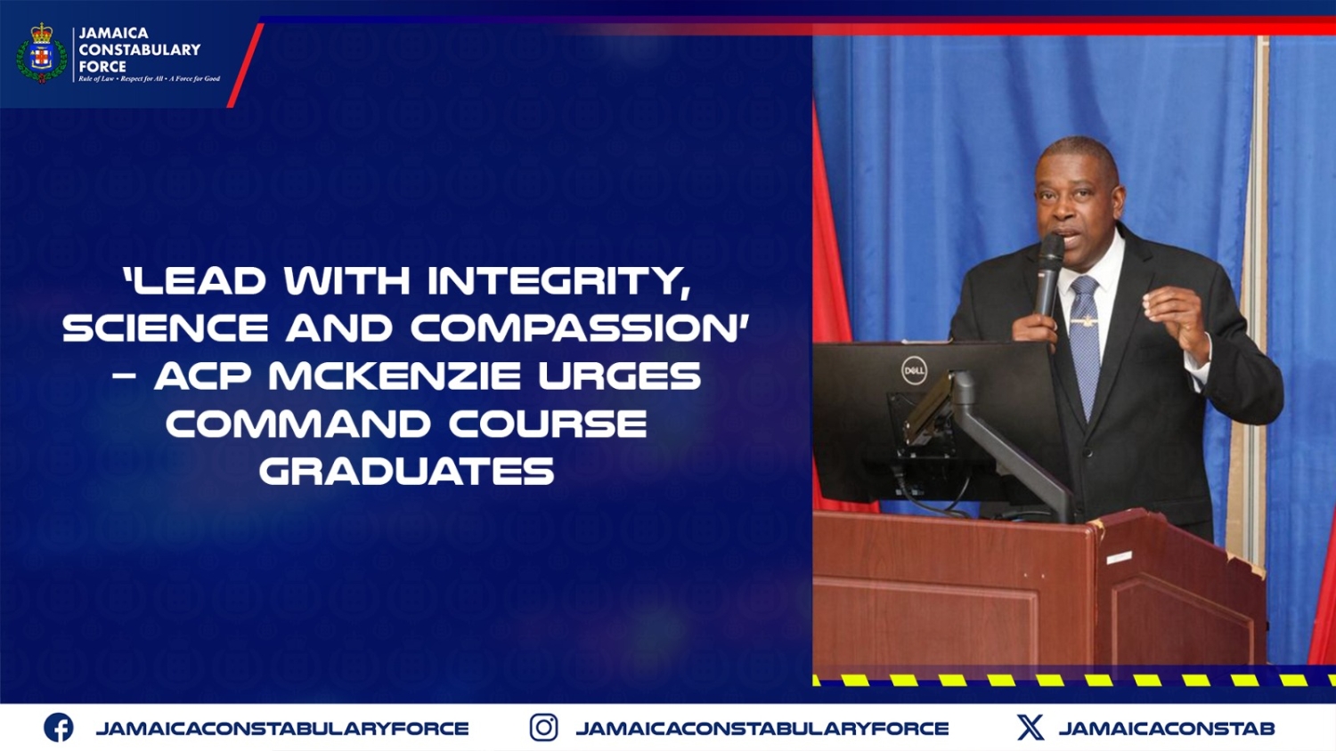 'Lead with Integrity , Science and Compassion' - ACP McKenzie Urges ...