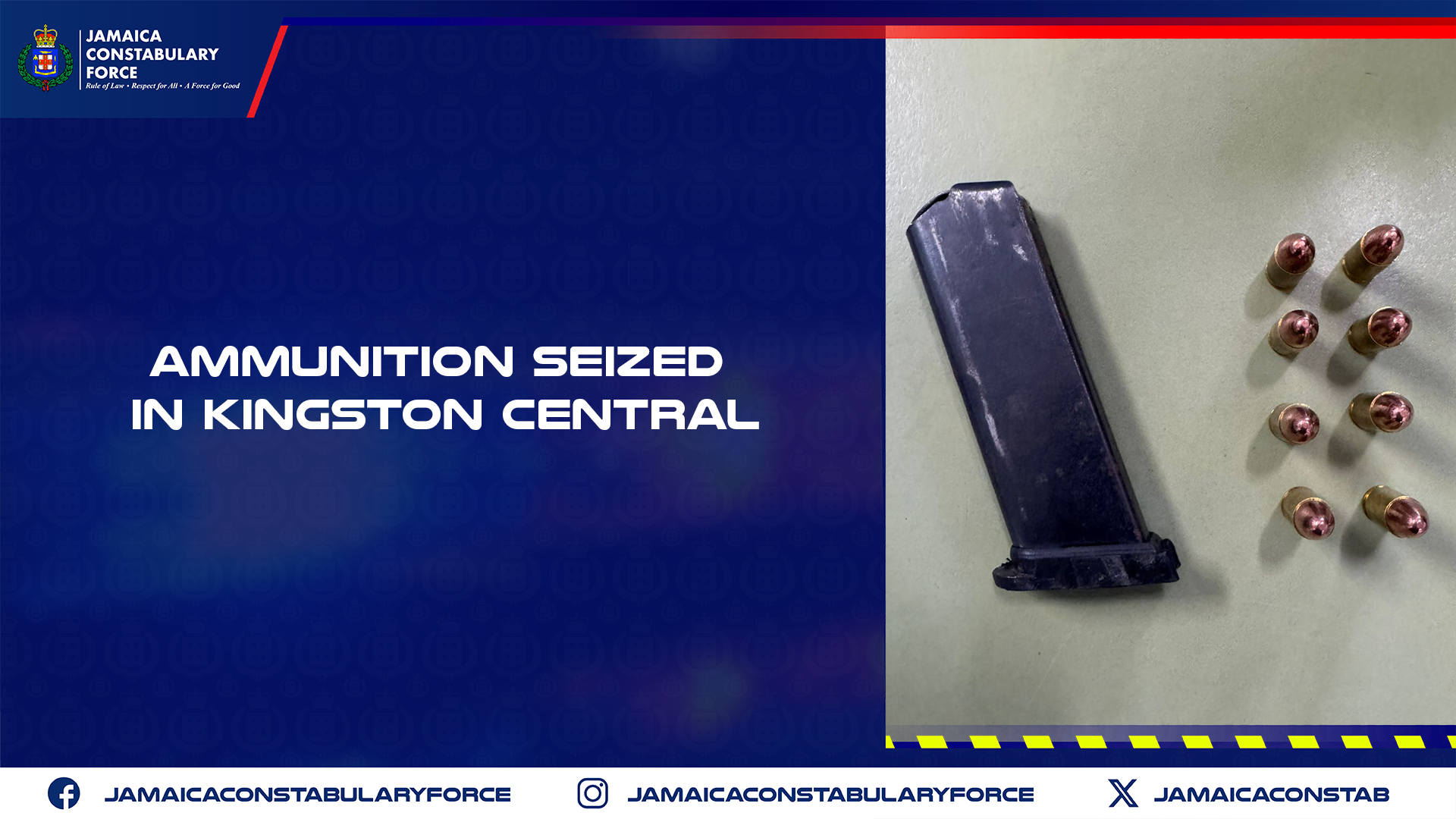 Ammunition Seized in Kingston Central - Jamaica Constabulary Force