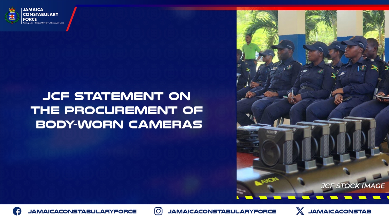 JCF Statement on the Procurement of Body-Worn Cameras - Jamaica ...