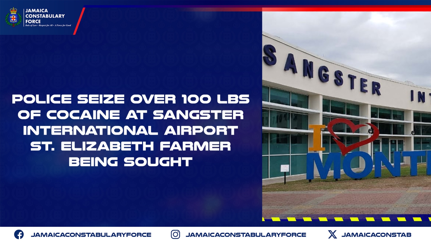 Police Seize Over 100 lbs of Cocaine at Sangster International Airport ...